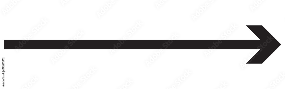 Straight line with point on start and arrow on finish. Symbol of ...
