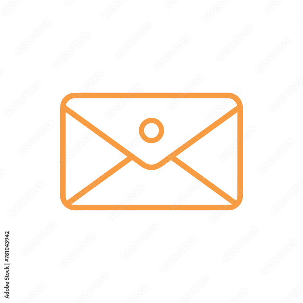 Email icon. Outline color email icon on white background. Vector ...