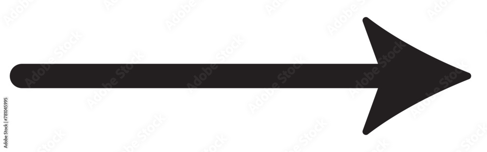Straight line with point on start and arrow on finish. Symbol of ...