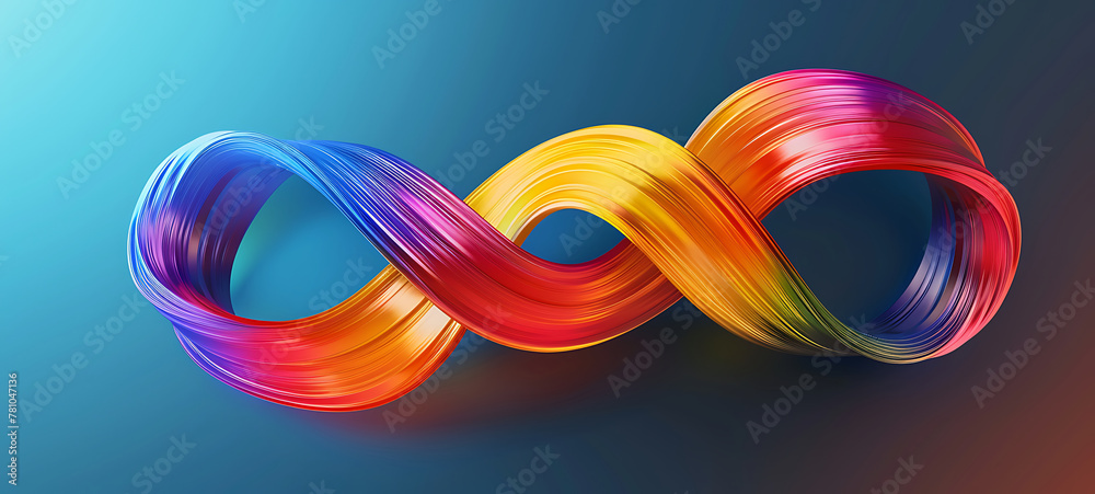 World autism awareness day background. Rainbow colored infinity symbol ...