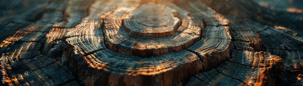 Sunlit Ancient Tree Rings in Detail Stock Photo | Adobe Stock