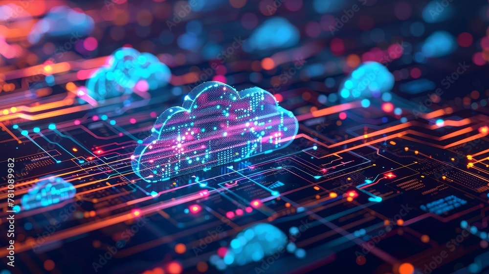 Cloud Migration: A depiction of data flowing seamlessly from on ...