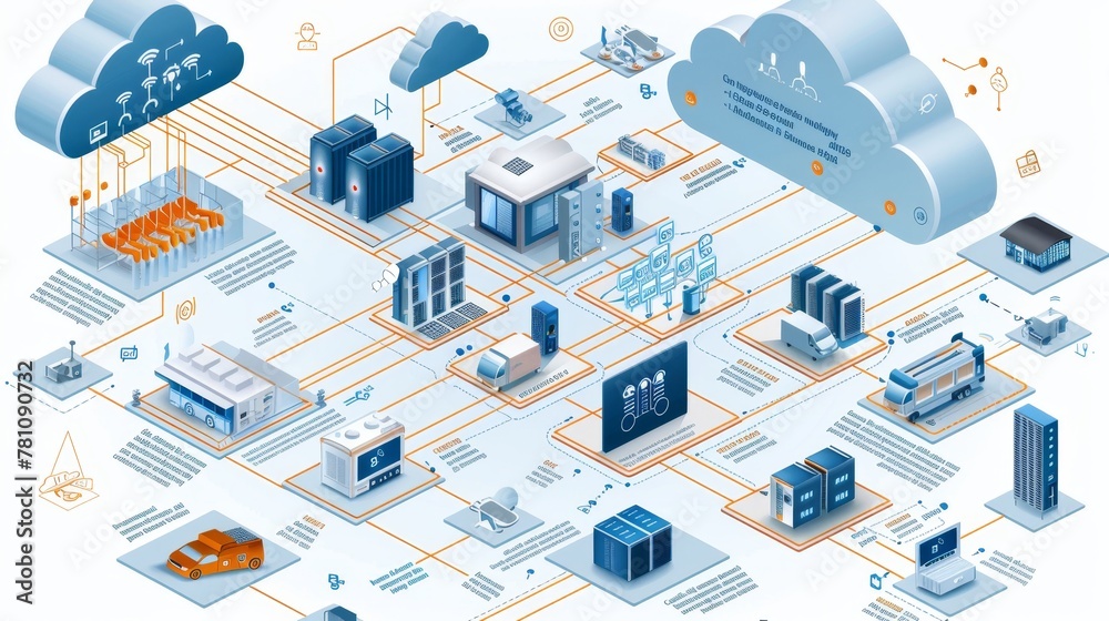 Diagram illustrating the integration of public and private clouds in a ...