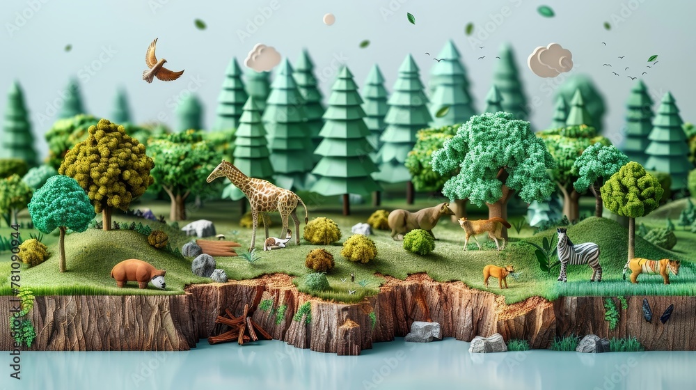 Environment and Sustainability: A 3D vector infographic showing the ...