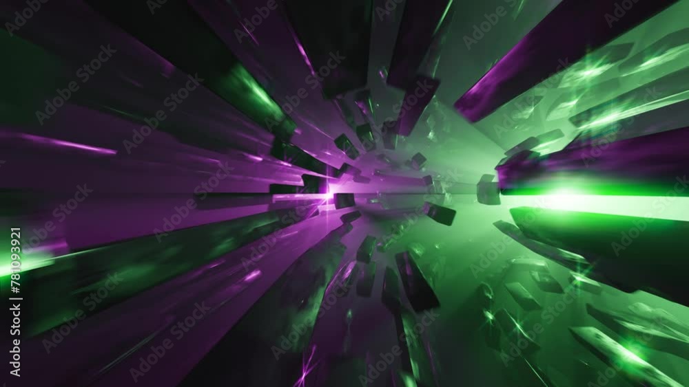 Seamless loop sci-fi flight through hi-tech technology cyberspace ...