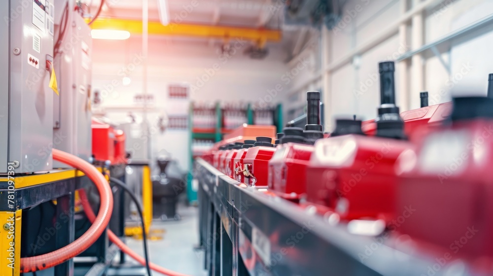 Battery pack in battery room in power plant for supply electricity in ...