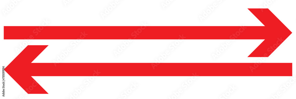 Long arrows icon set. Vector set of trendy long arrows left and right ...