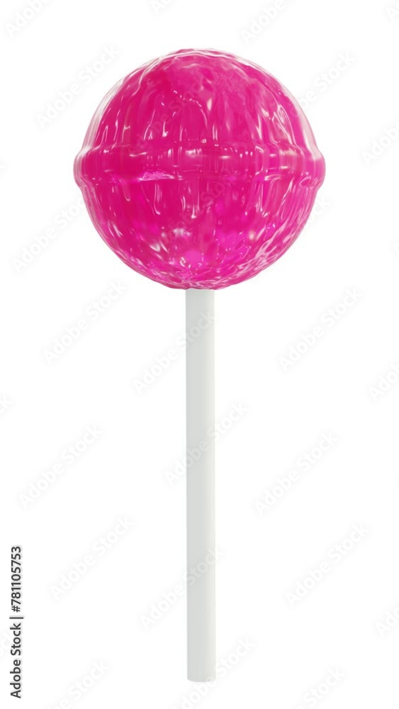 Vertical video. Realistic looping 3D animation of the spinning pink ...