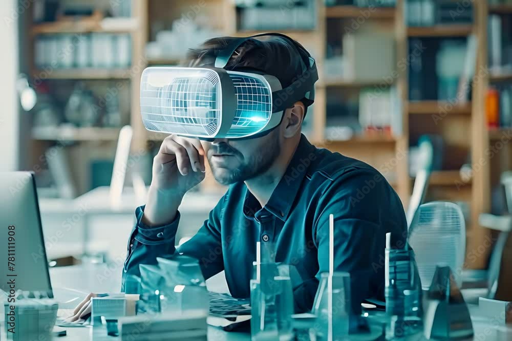 Civil Engineer, architect smart city building design AR augmented ...