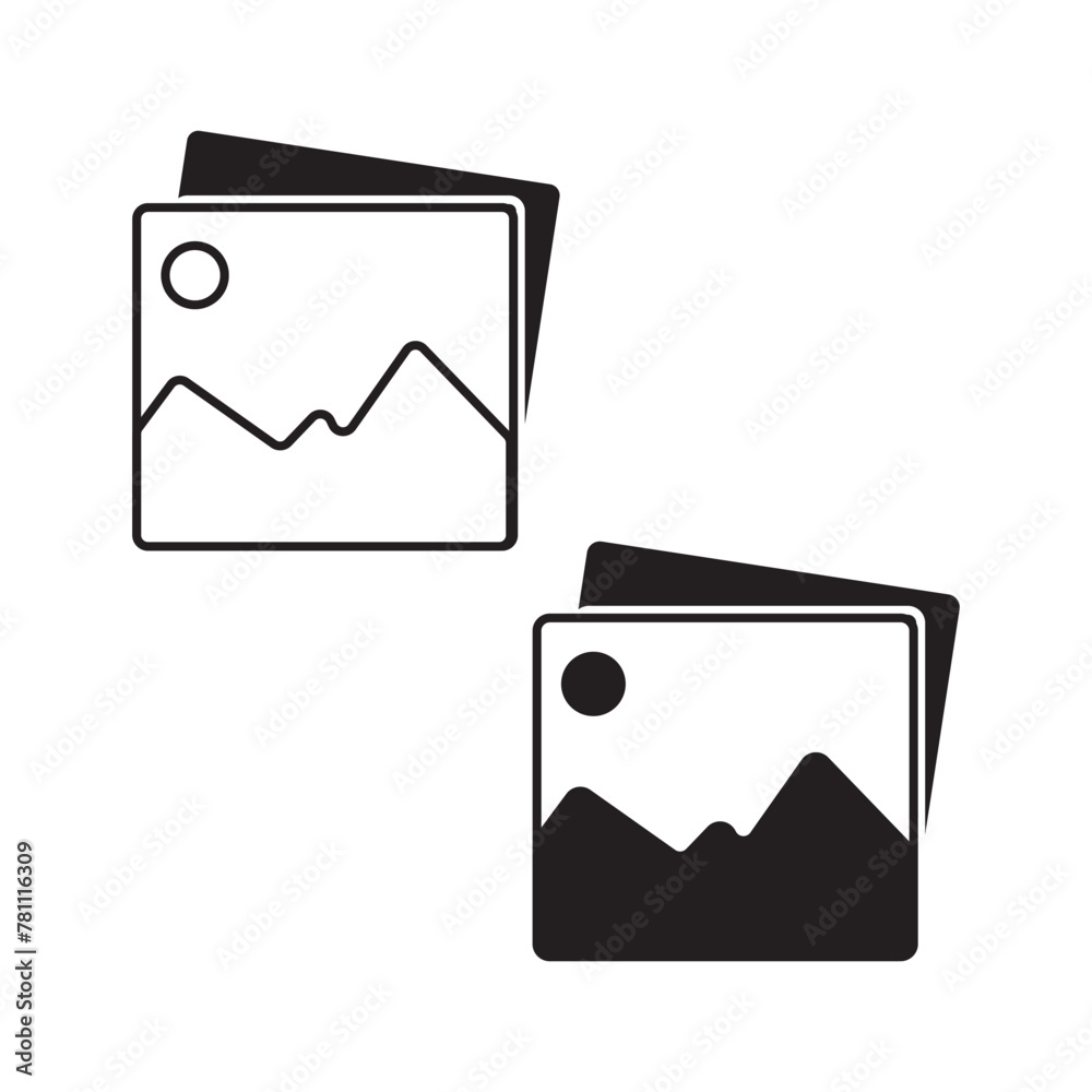 gallery icon icon set, image icon, picture symbol. photo signs. vector ...