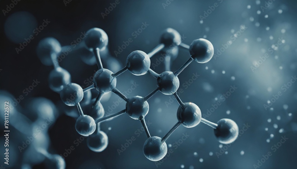 biochemistry molecular or atom structure in medical science blue ...