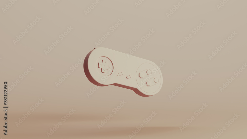 Retro game pad controller neutral backgrounds soft tones beige brown ...