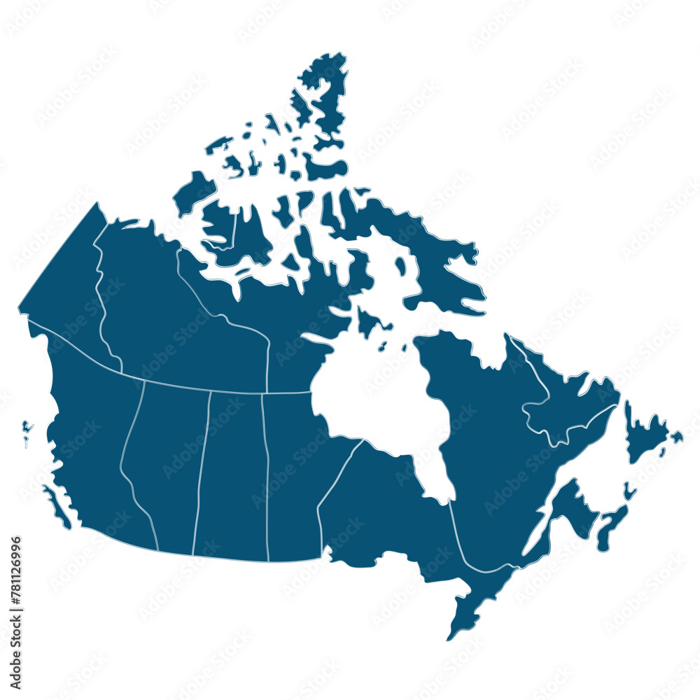 map of Canada. Borders of the provinces Stock Vector | Adobe Stock