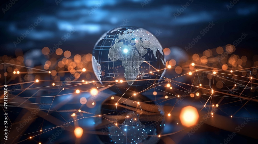 global network,technology line and digital,world shere,technology ...