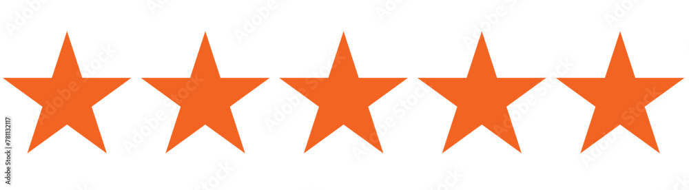 5 stars icon. Five star rating icon. Vector icon set. Feedback of user ...
