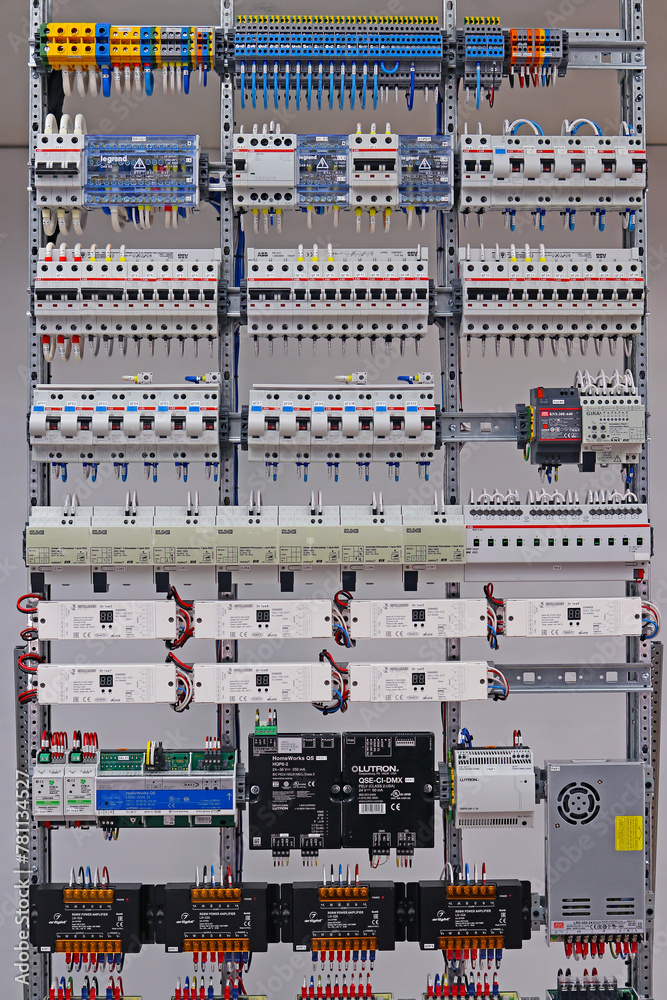 An electric switchboard with modules for protection and control of ...
