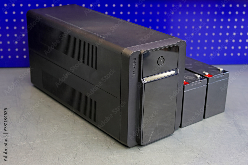 Uninterruptible power supply. Backup Power UPS with battery. UPS with ...