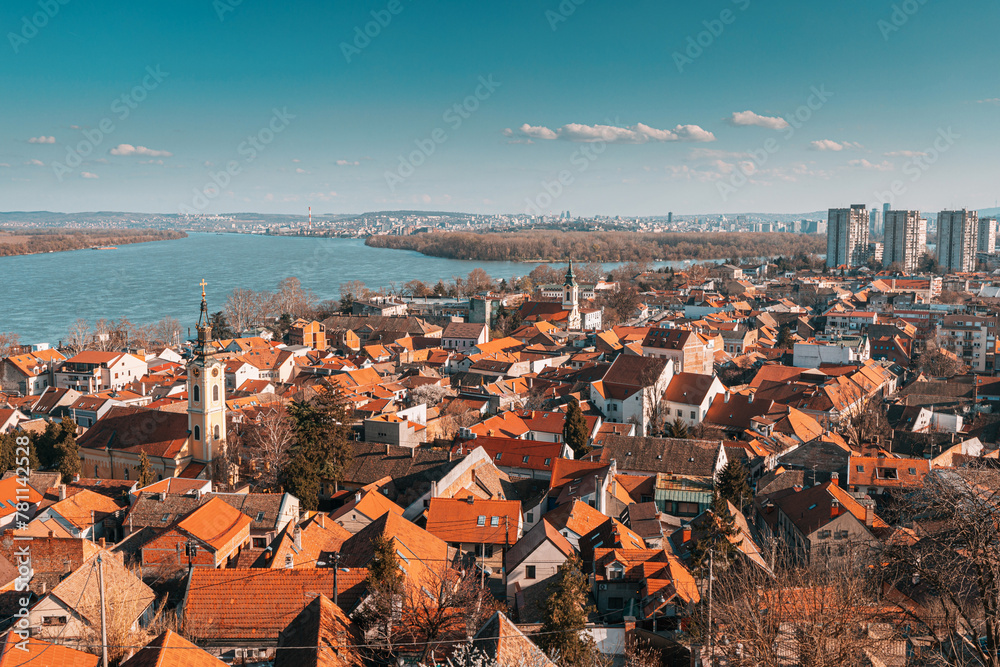 Explore Belgrade's skyline: A panoramic view of the cityscape along the ...