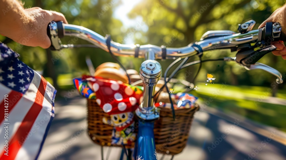 Summer Bike Ride in the Park - Young Adult Male Enjoying Scenic Nature ...