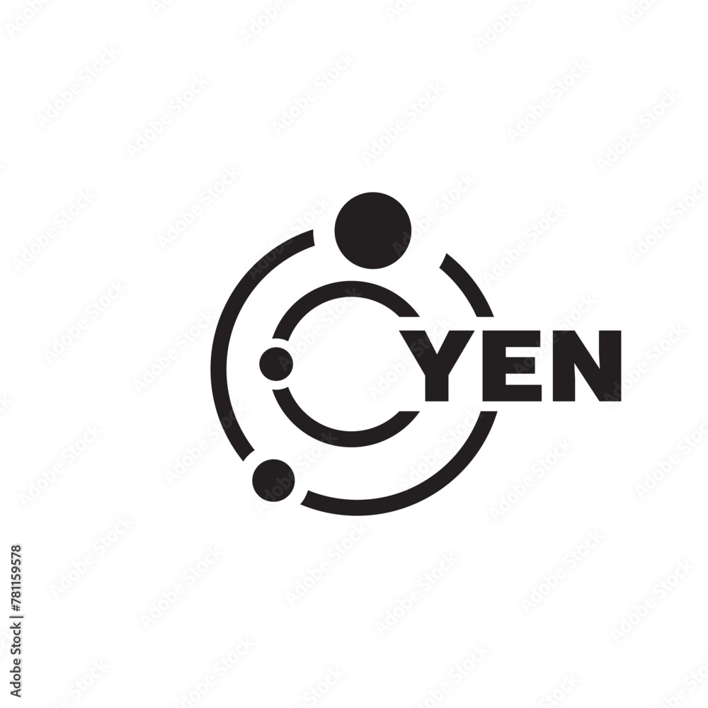 YEN letter logo design on white background. YEN logo. YEN creative ...