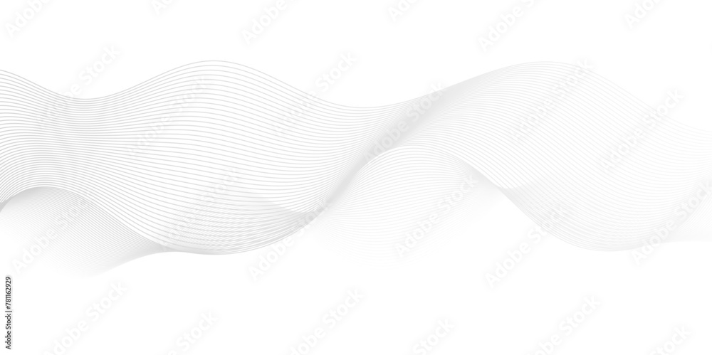 Vector Abstract crave wavy thin blend line on gray and white gradient ...