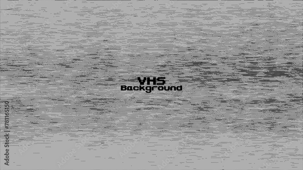 Abstract bitmap glitch grunge texture. White retro VHS screen with ...