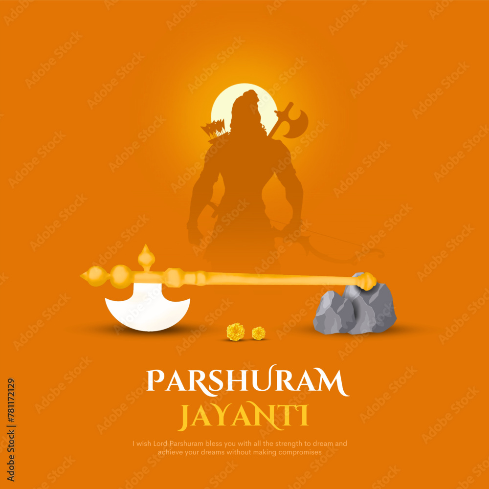Celebration of Lord Parshura weapon farsa (axe) with Text Parshuram ...