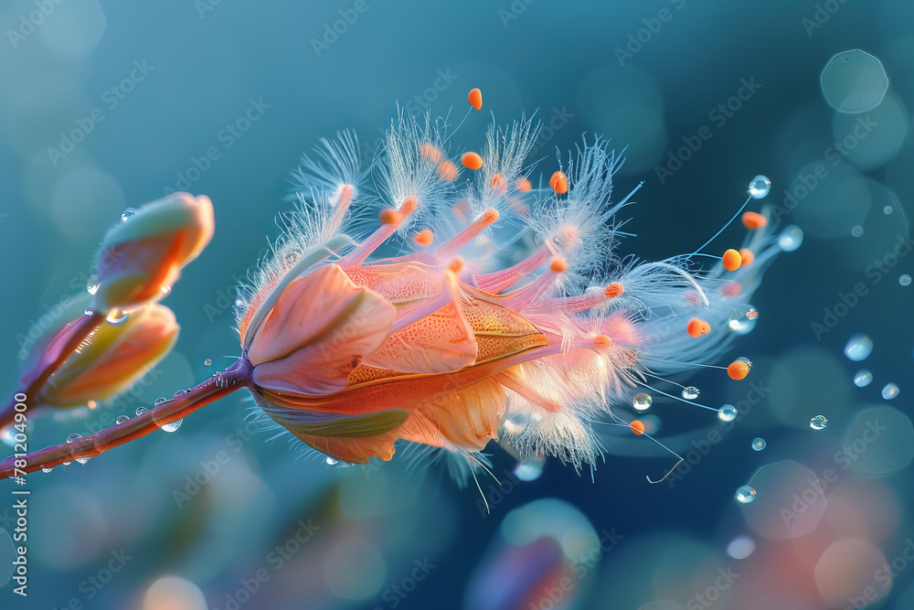 An image showing the minute explosion of color as a seed pod bursts ...