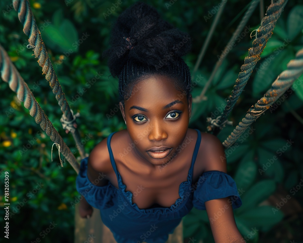 Nigerian girl with radiant, sun-kissed skin against the backdrop of the ...