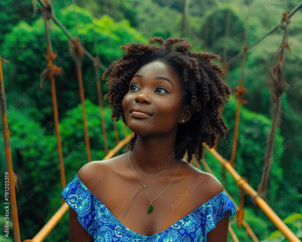 Nigerian girl with radiant, sun-kissed skin against the backdrop of the ...