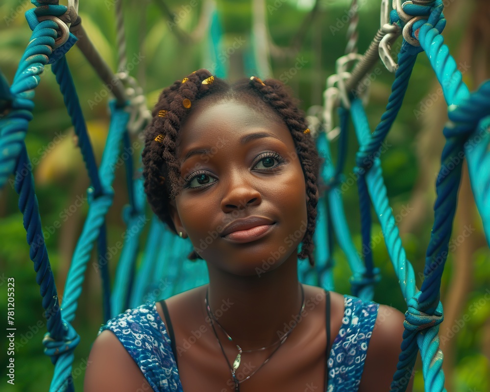 Nigerian girl with radiant, sun-kissed skin against the backdrop of the ...
