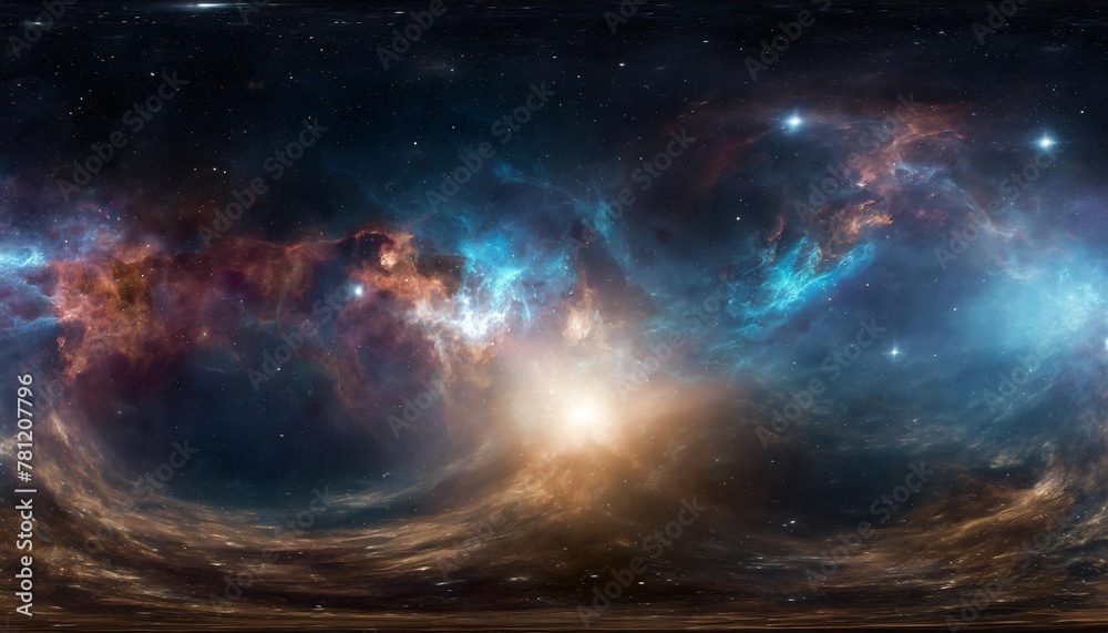 360 degree space nebula panorama equirectangular projection environment ...