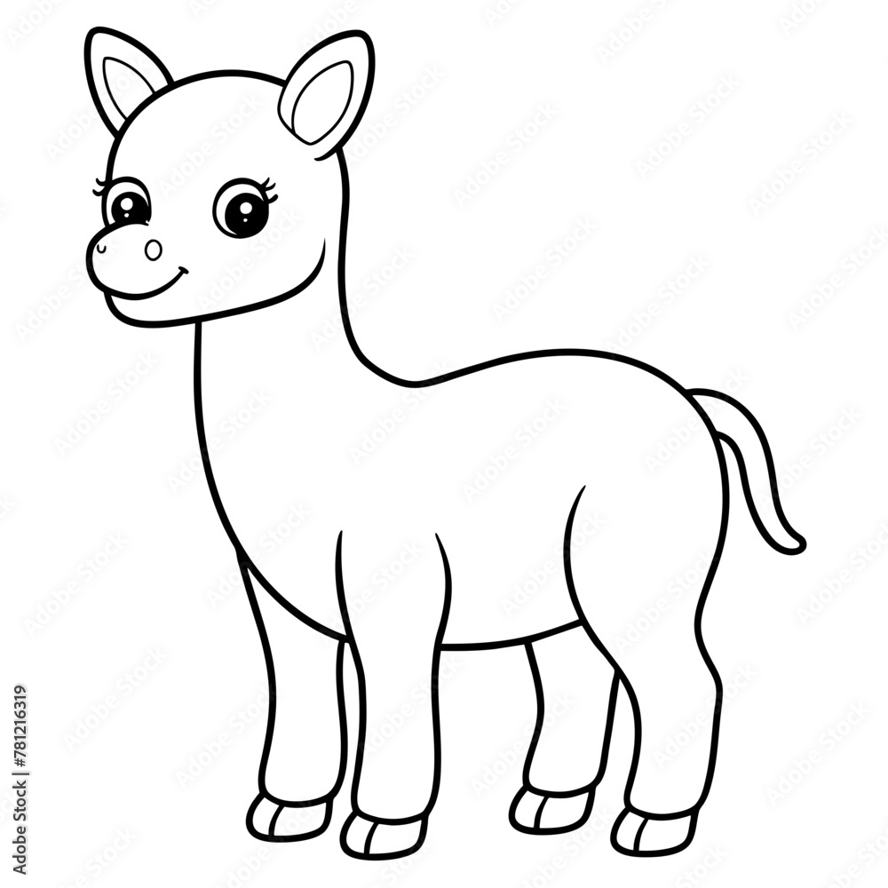 Animal coloring page for kids line art vector Stock Vector | Adobe Stock