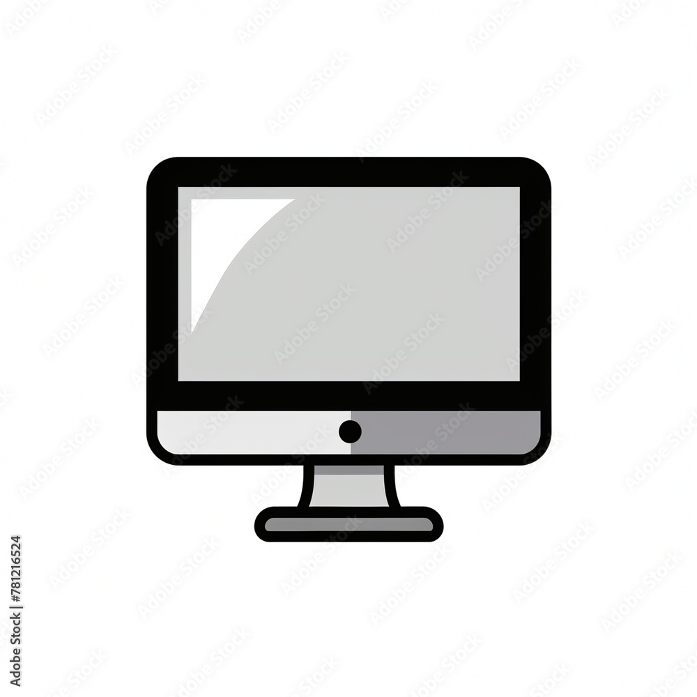 Computer Monitor Symbol / Icon isoliert auf weißem Hintergrund Stock ...