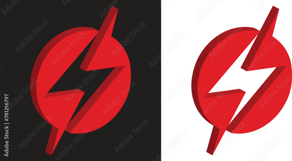 3D Power logo design vector. Flash lightning Thunderbolt Energy ...