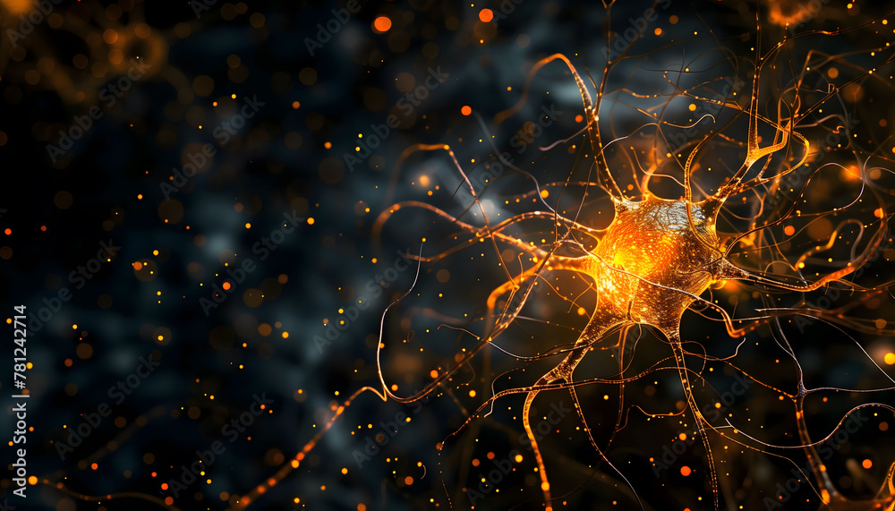 Distribution of neuronal synapses in the human brain, background with ...