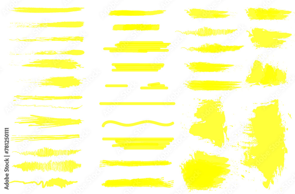 Highlighter marker pen underline strokes. Marker color stroke, brush ...