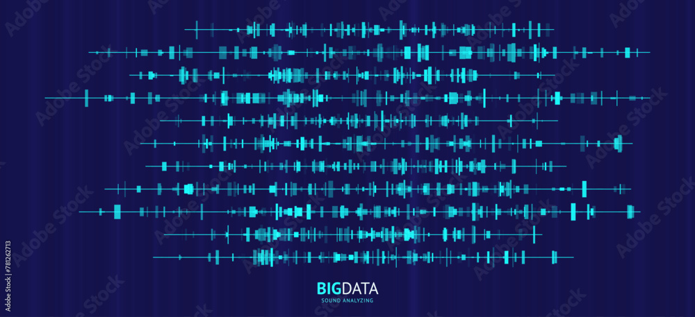 Vetor de Big Data Audio Recognition Concept Background. Voice ...