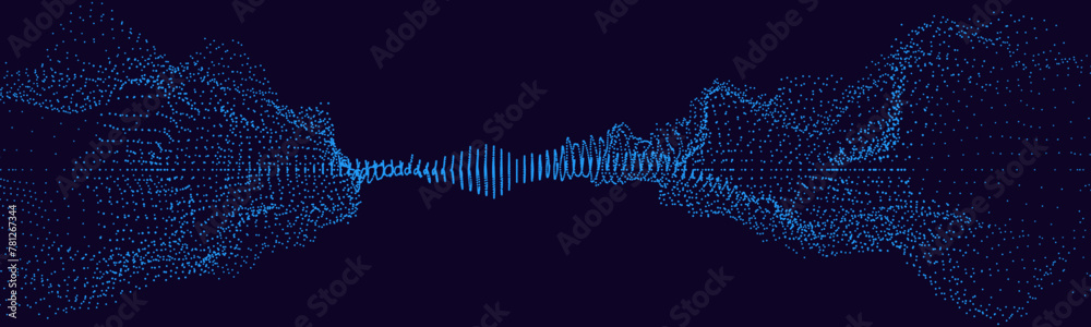 Sound Wave Particles. Music Data Visualization. Dynamic Circles Dots ...