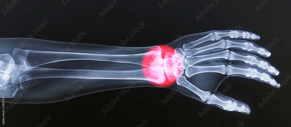 X-ray image of wrist joint front view of normal wrist joint Stock Photo ...