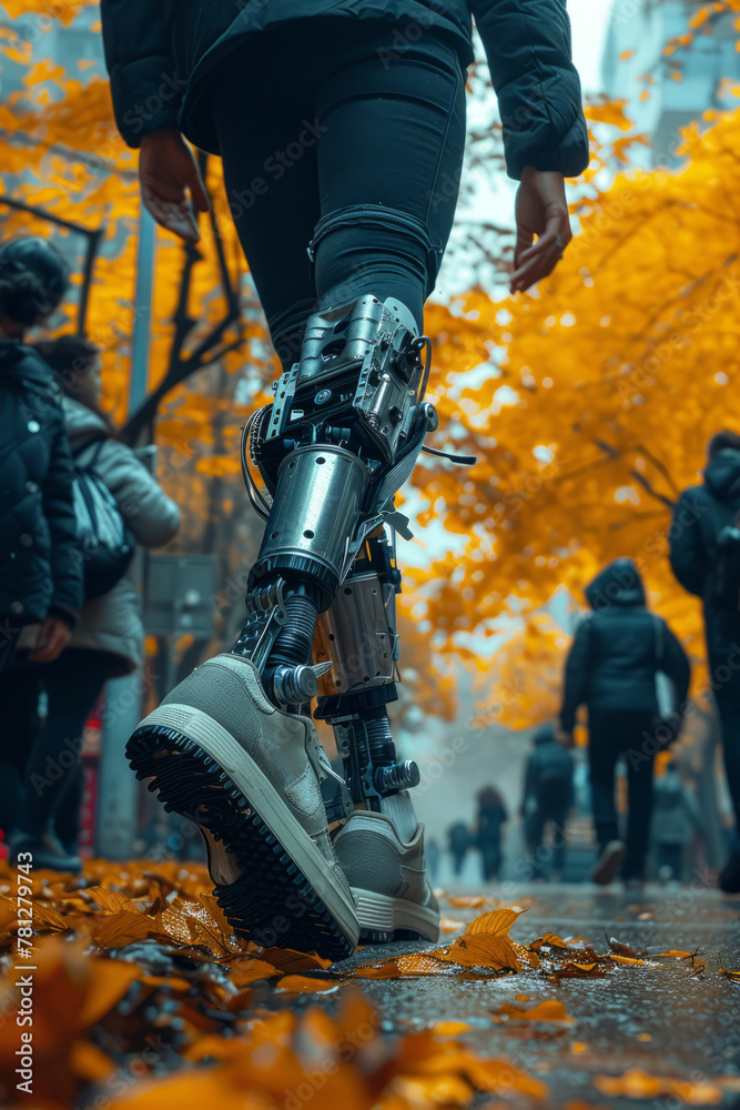 Embracing the future with bionic limb use on urban streets, blending ...