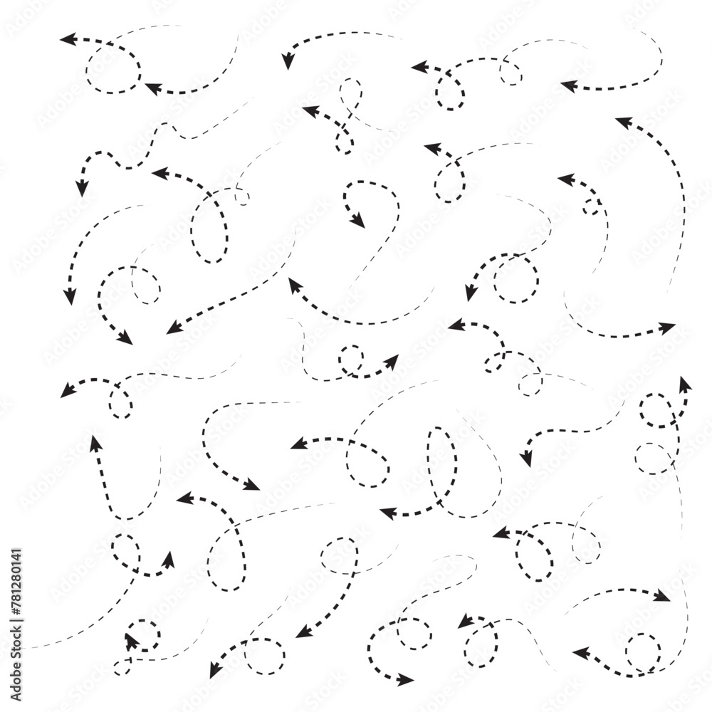 Doodle arrows. Hand drawn line pointers, pencil sketch elements, round ...