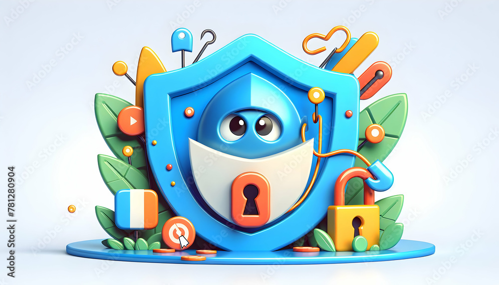 3d icon as Phishing Bait Blocker Don’t take the bait our cybersecurity ...