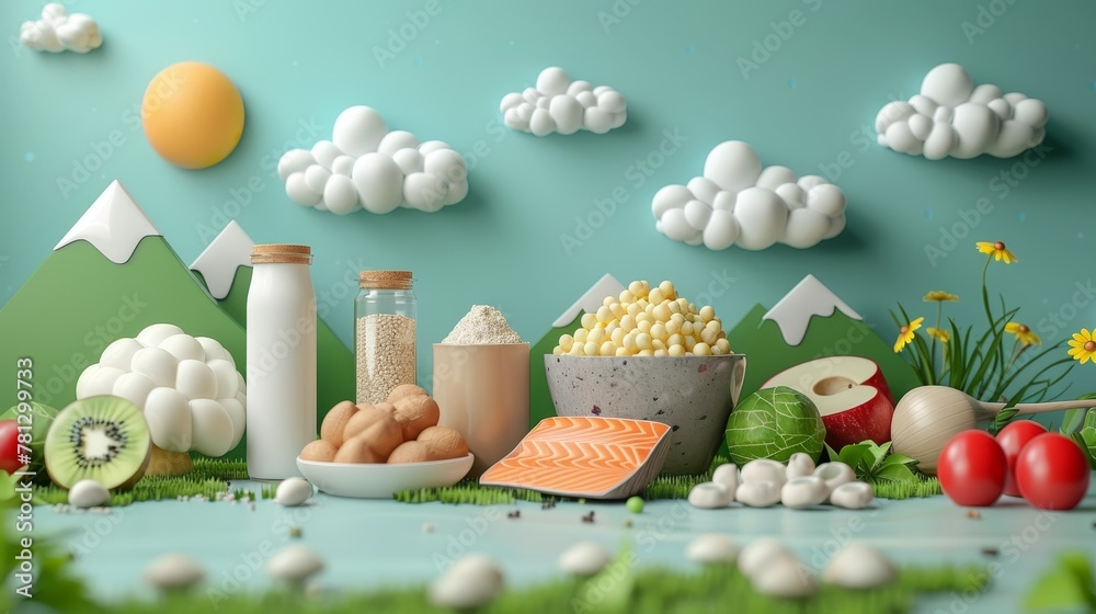 Food and Nutrition: A 3D vector infographic presenting the benefits of ...