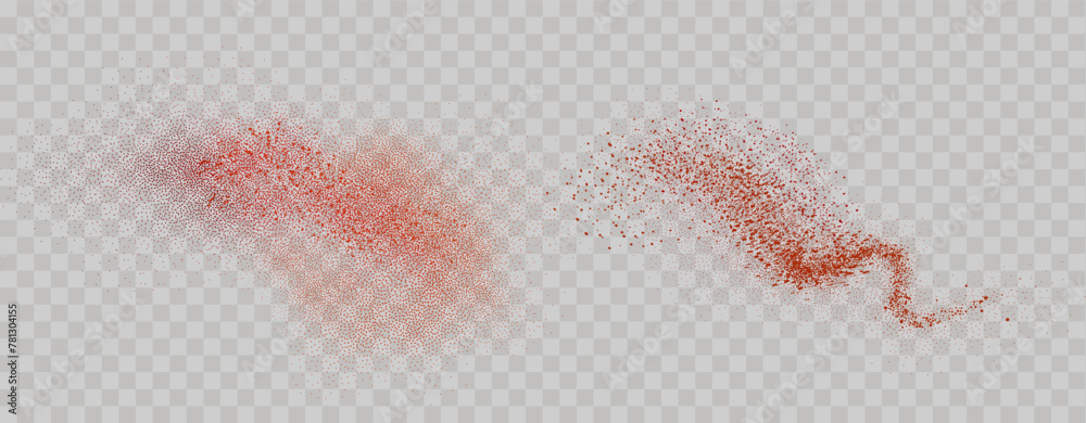 Grainy scatterings of spicy burst . Splashes of red pepper powder ...