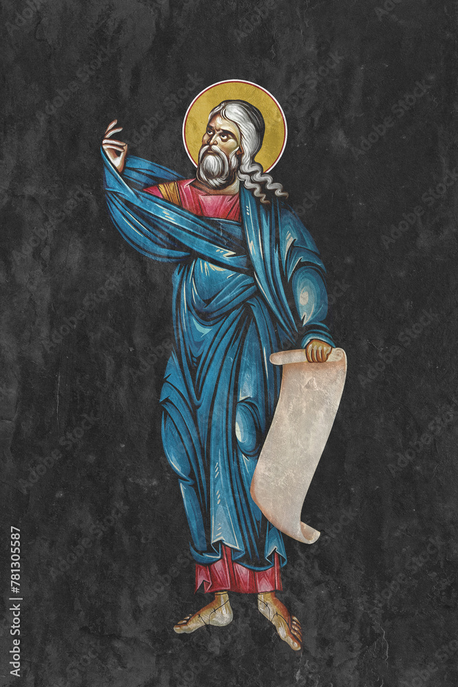 Christian traditional image of Isaiah prophet. Religious illustration ...