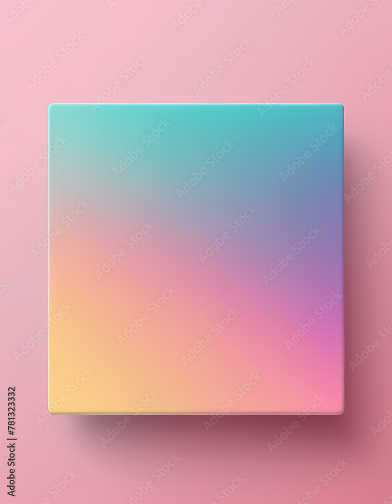 Soft pastel colors gradient rounded corners square on a pink background ...