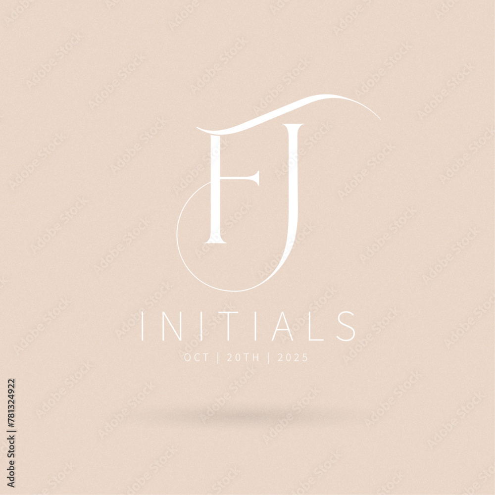 FJ Typography Initial Letter Brand Logo, FJ brand logo, FJ monogram ...
