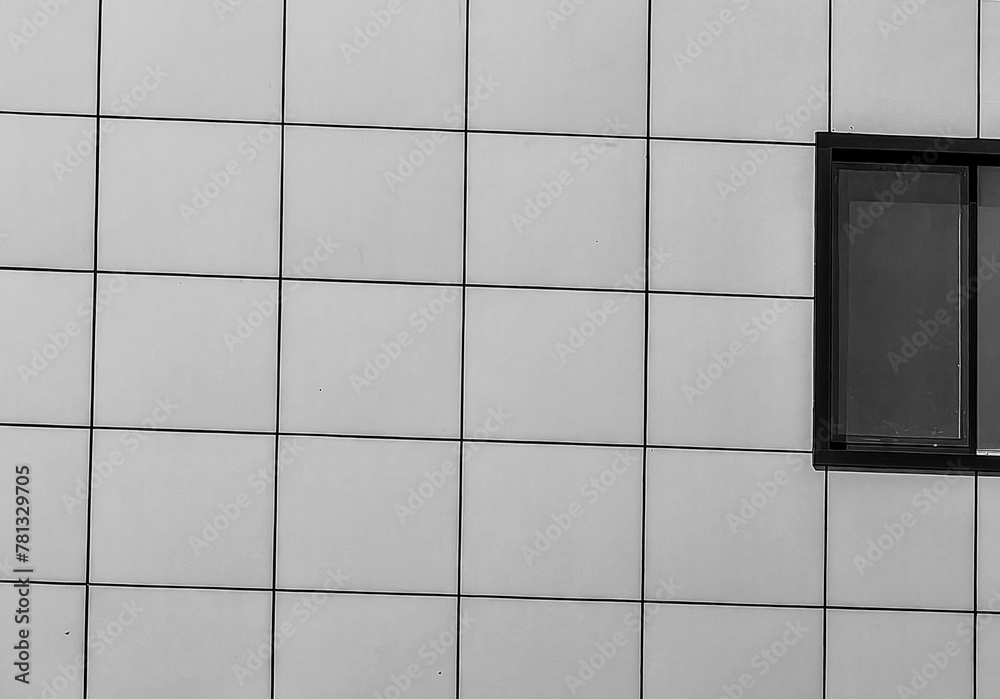 Contemporary Facade Design. Square Pattern and Window Frames in Modern ...