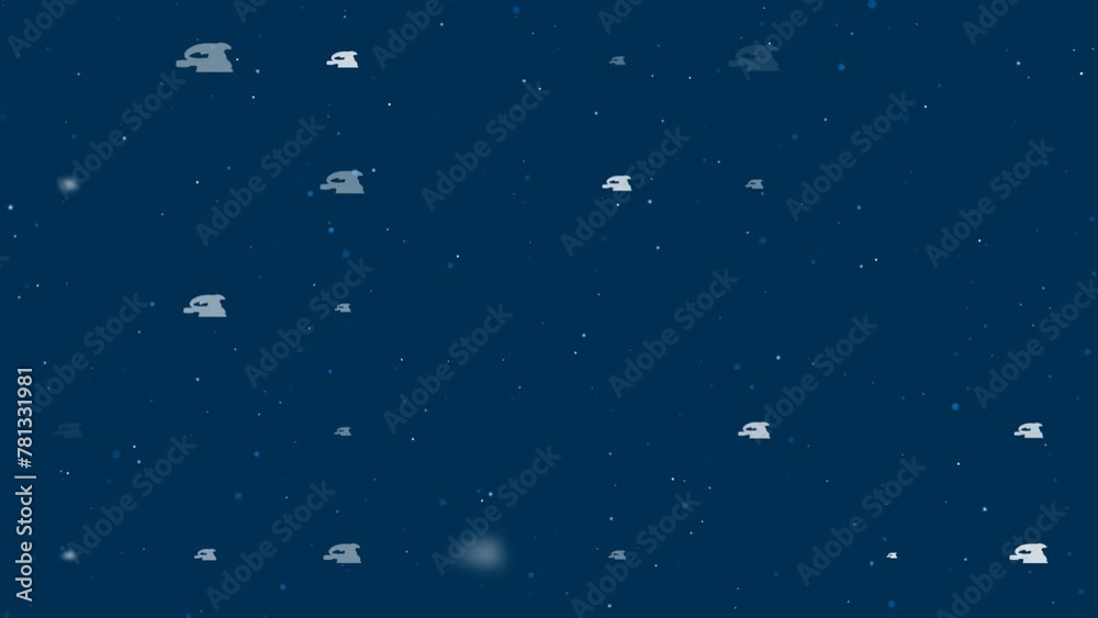 Template animation of evenly spaced sanding machine symbols of ...